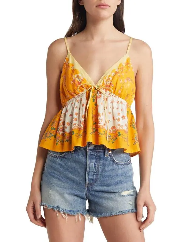 Free People Double Date Floral Camisole - California Poppy Com