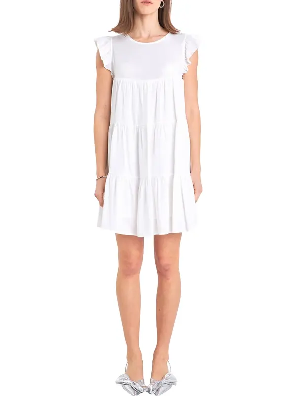 English Factory Tiered Ruffle Dress - White