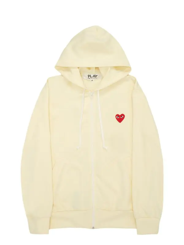 Play Comme Des Garcon Play Zip Hoodie - White