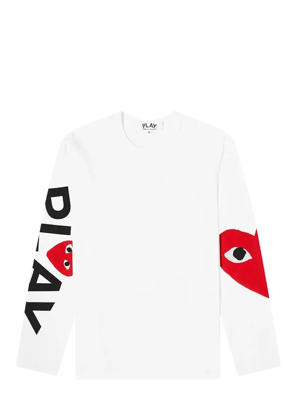 Play Comme Des Garcon Logo Long-sleeve T-shirt - White