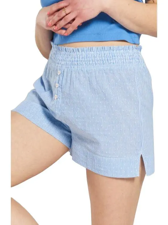 PEACHAUS Lomandra Pyjama Shorts - Mountain Blue