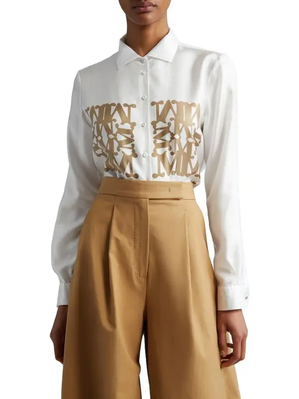 Max Mara Legno Monogram Printed Shirt - Vanilla