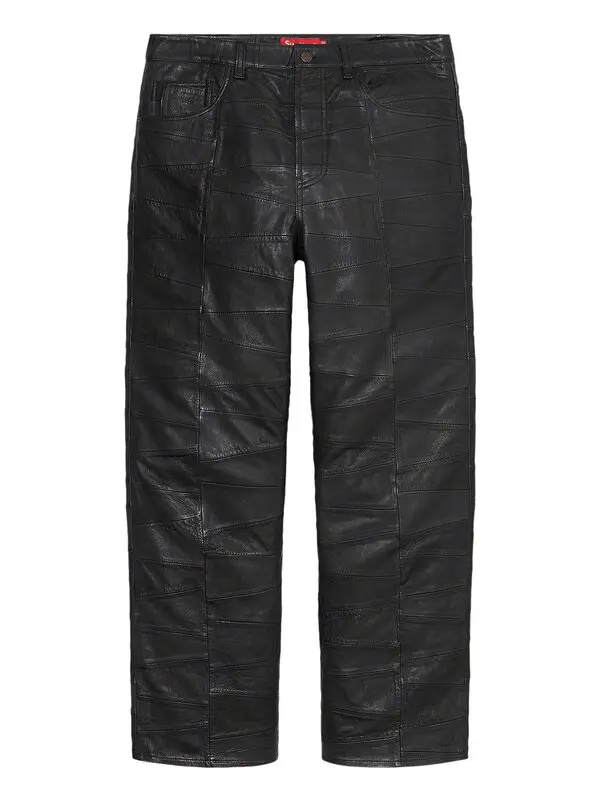 Supreme Patchwork Leather 5-pocket Jean - Black