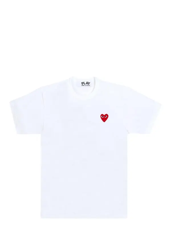 Play Comme Des Garcon Comme Des Garçons Short-sleeve Play T-shirt With Red Heart - White