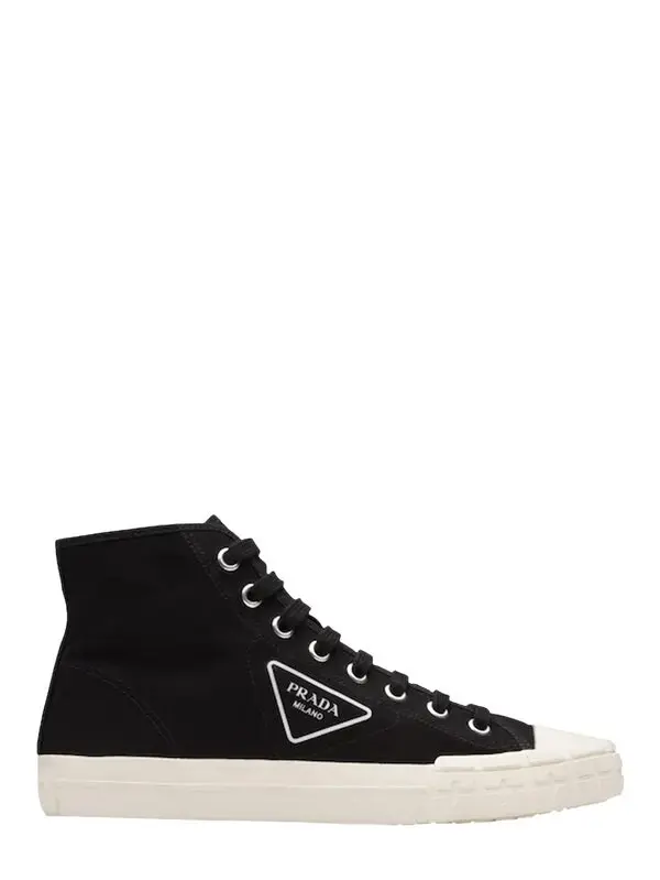 Prada Wheel Vulc High Sneakers - Black