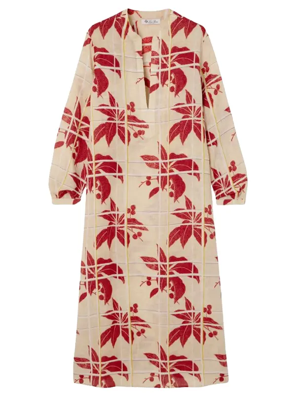 Loro Piana Floral-print Linen Kaftan - Pink