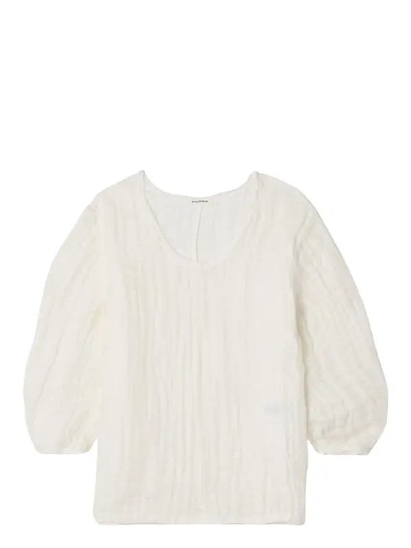 BY MALENE BIRGER Mikala Organic Linen-gauze Blouse - White