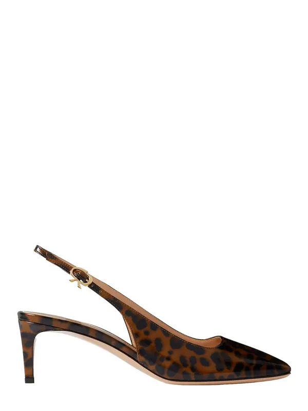 GIANVITO ROSSI Nuit 55 Leopard-print Slingback Pumps - Animal Print