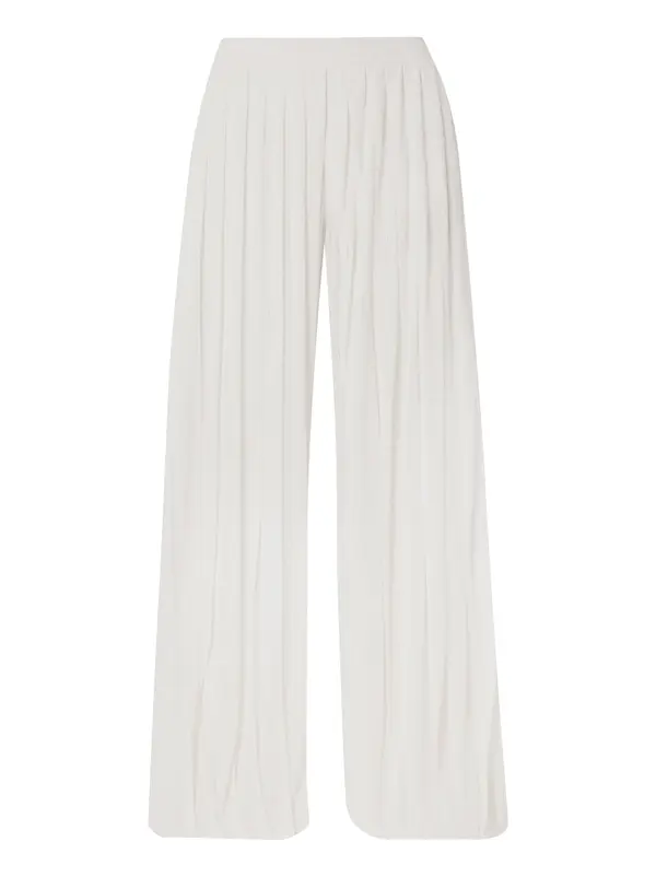 Loro Piana Wide-leg Pleated Linen Pants - White