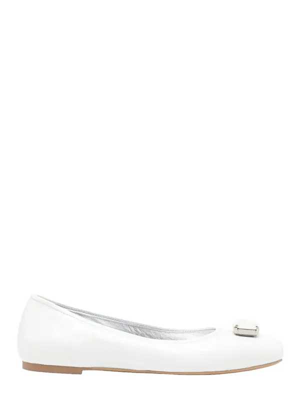 MADISON.MAISON Marion Leather Ballerinas - White