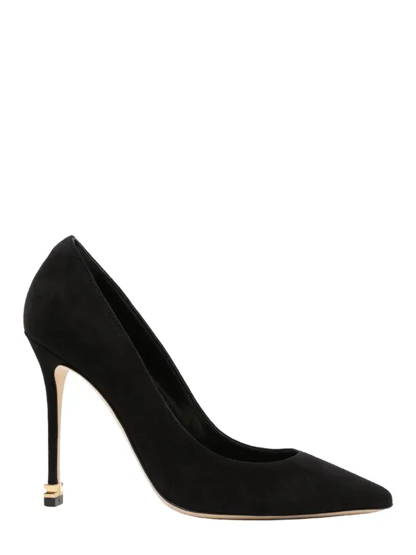 Elisabetta Franchi 105mm Metal-logo Suede Pumps - Black