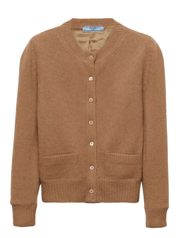 Prada Round-neck Wool-knit Cardigan - Brown