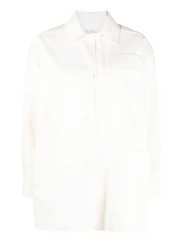 Max Mara Oversized Long-sleeve Cotton Shirt - White