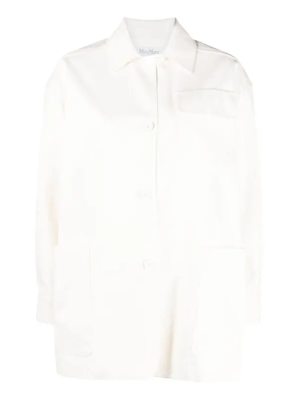Max Mara Oversized Long-sleeve Cotton Shirt - White