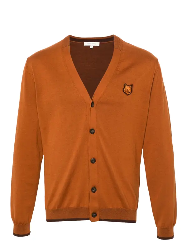 Maison Kitsuné Logo-patch Cotton Cardigan - Brown