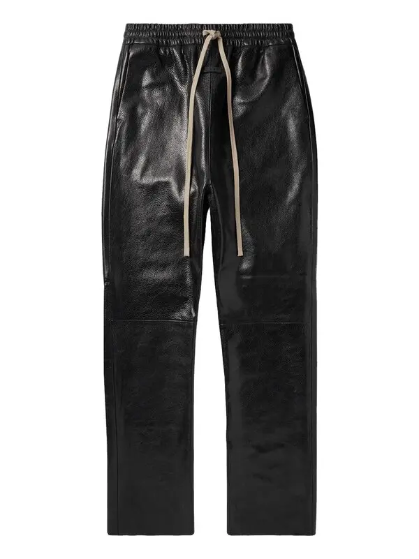 Fear Of God Straight-leg Full-grain Leather Trousers - Black
