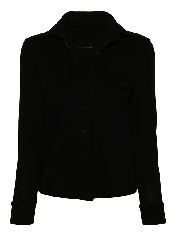 NILI LOTAN Long-sleeve Cotton Blouse - Black