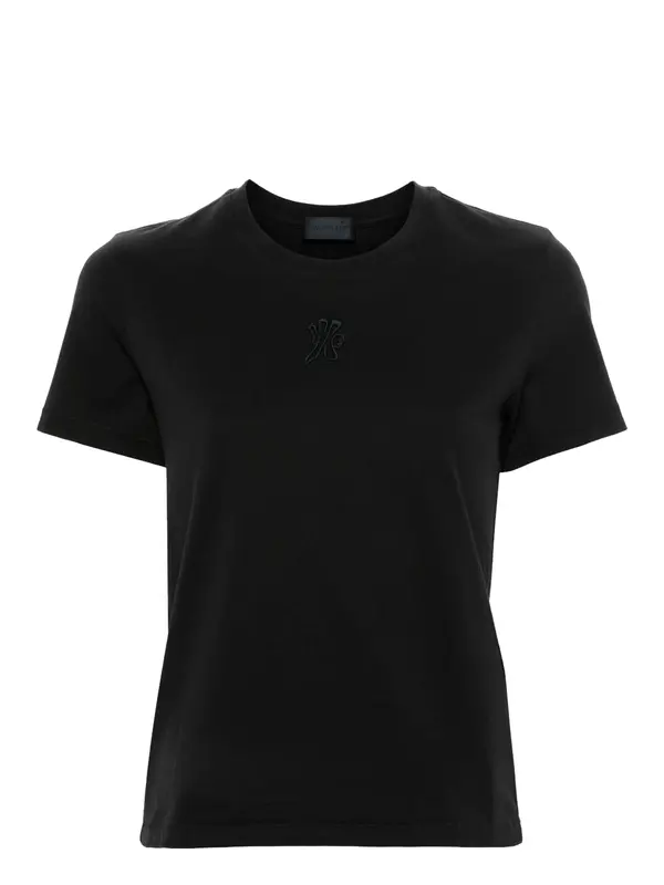 Moncler Logo-embroidered Cotton T-shirt - Black