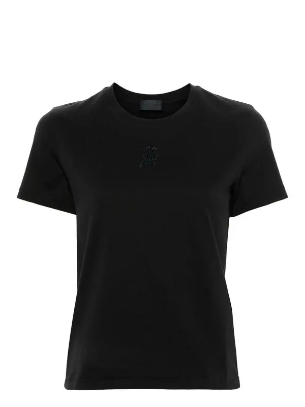 Moncler Logo-embroidered Cotton T-shirt - Black