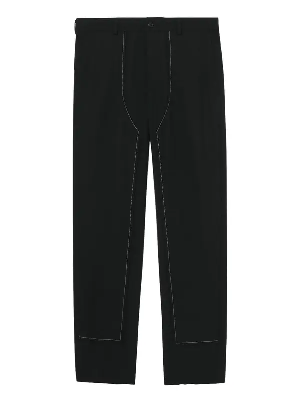 BLACK COMME DES GARÇONS Decorative-stitching Straight-leg Trousers - Black