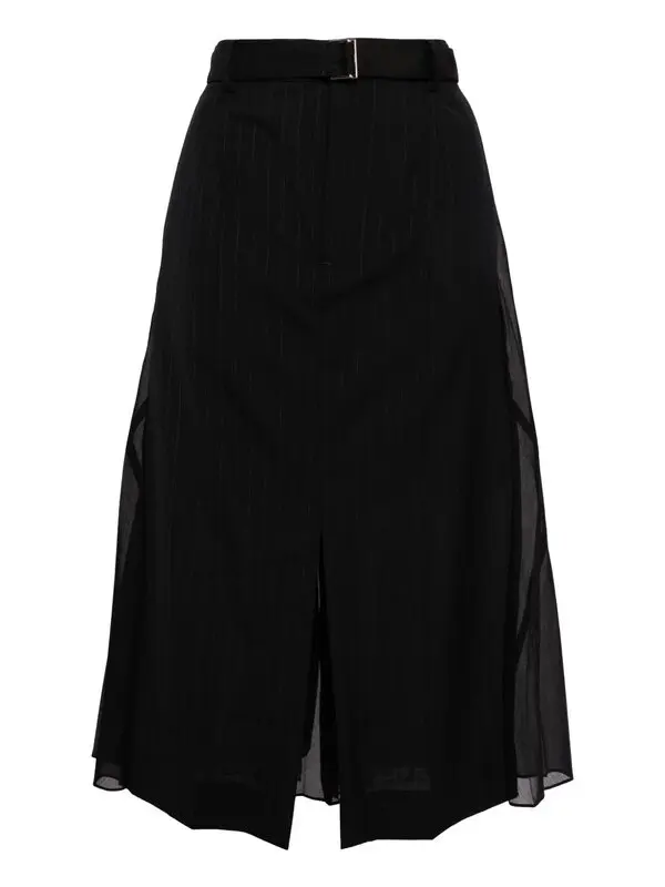 Sacai Prince Of Wales Check Midi Skirt - Black