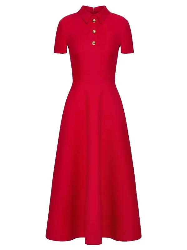 Valentino Garavani Crepe Couture Midi A-line Dress - Red