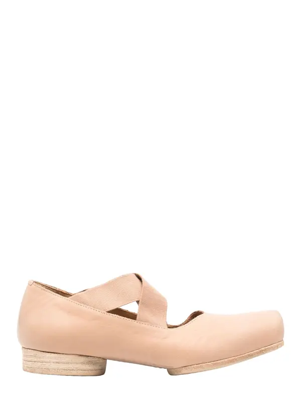 UMA WANG Crossed Strap Ballerinas - Neutrals