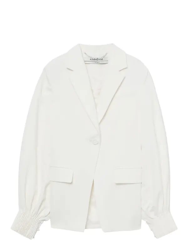 KIMHEKIM Single-button Jacket With Gathered Sleeves - White