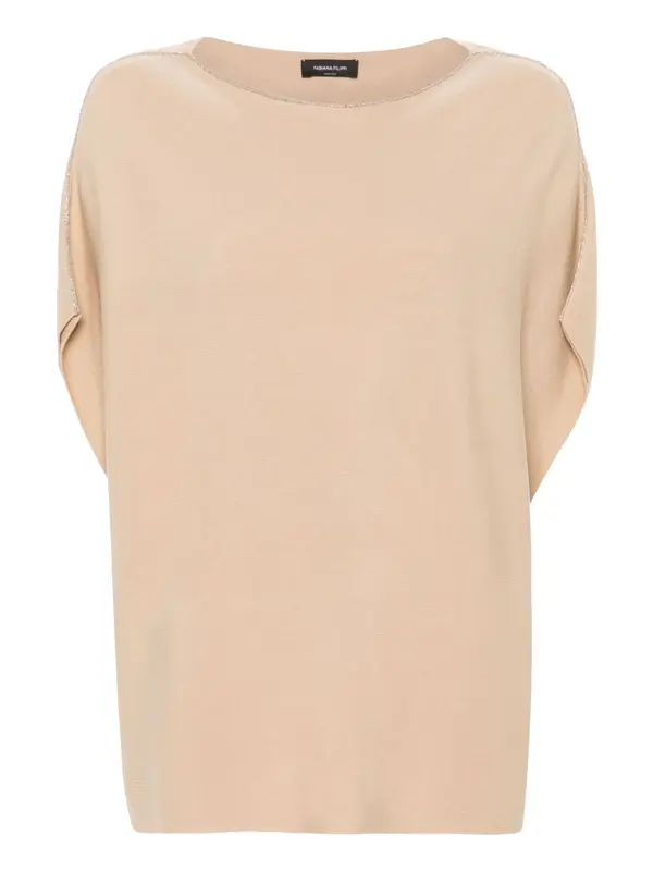 Fabiana Filippi Beaded-trim Knit Top - Neutrals