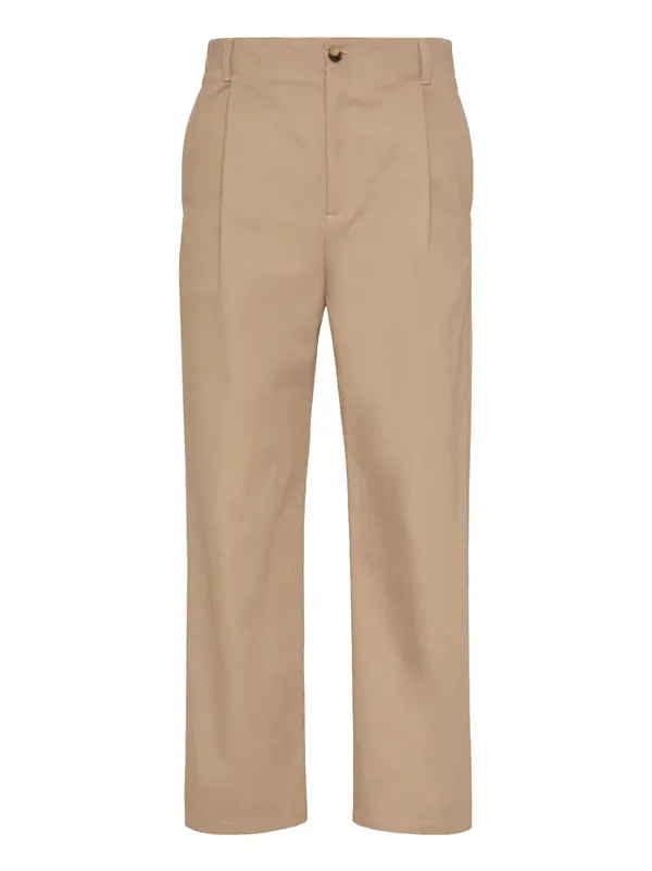 Valentino Garavani Cotton Gabardine Trousers - Neutrals