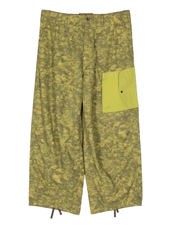 TEN C Camouflage Print Trousers - Green