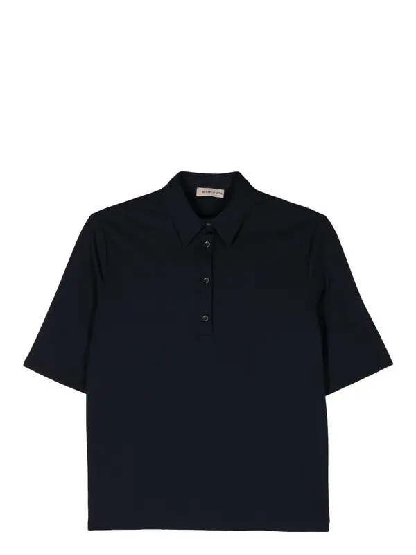 BLANCA VITA Platy Short-sleeve Polo Top - Blue