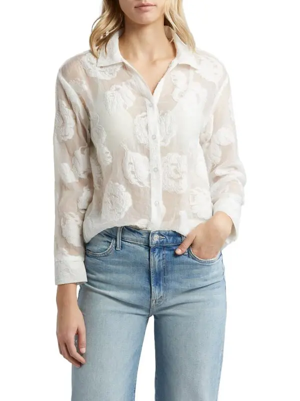 NIKKI LUND Liz Embroidered Floral Shirt - White