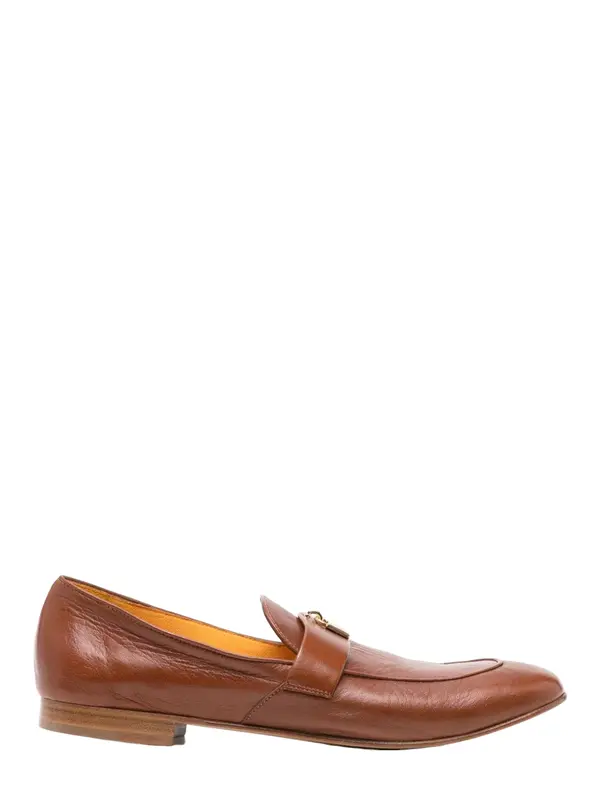 MADISON.MAISON Lock Leather Loafers - Brown