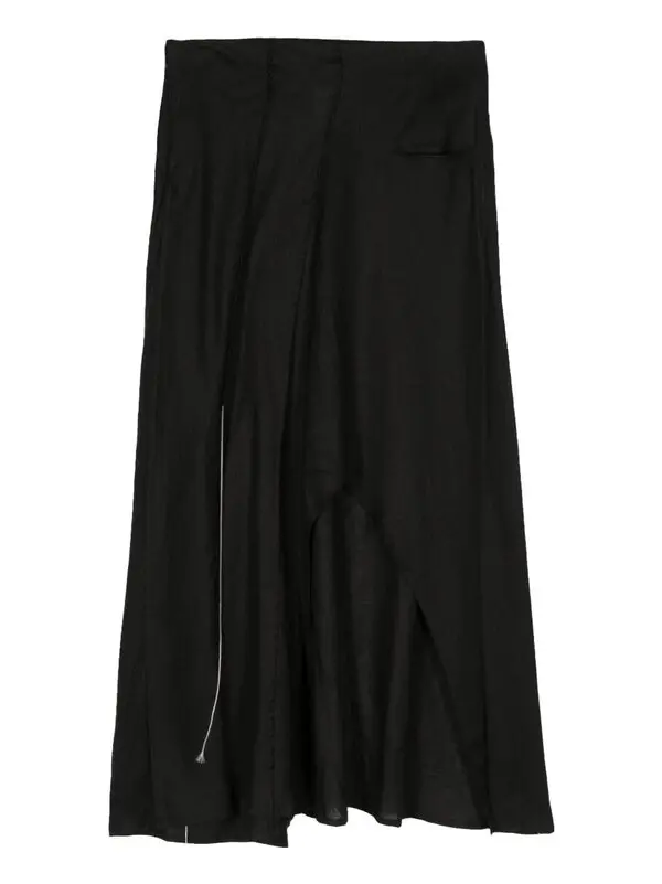 Yohji Yamamoto Asymmetric Linen Skirt - Black