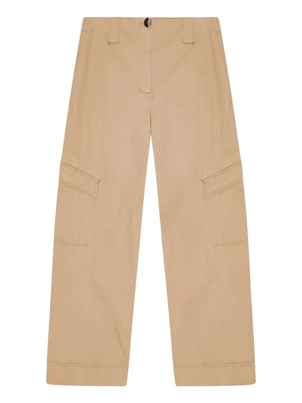 GANNI Mid-rise Cargo Trousers - Neutrals