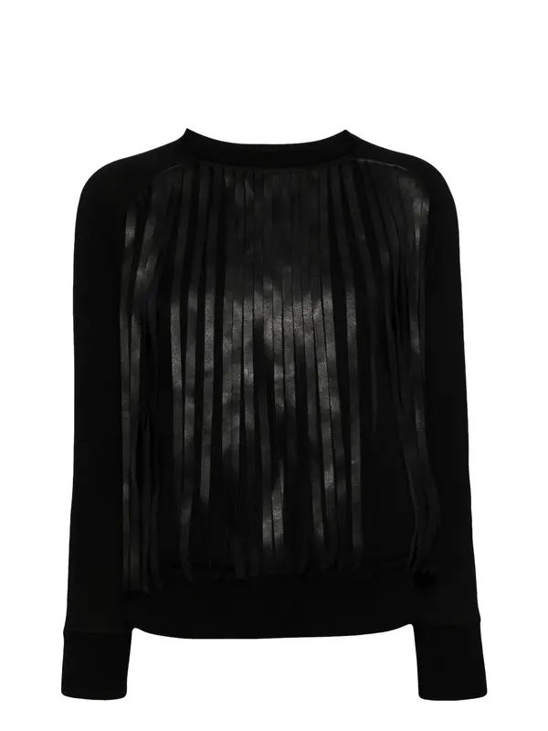 Neil Barrett Fringed Long-sleeve Sweatshirt - Black