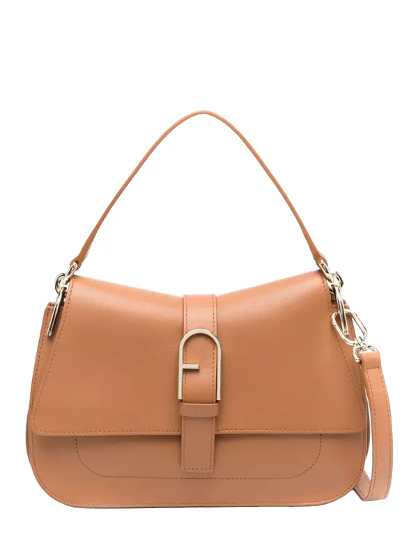 Furla Flow Leather Tote Bag - Brown