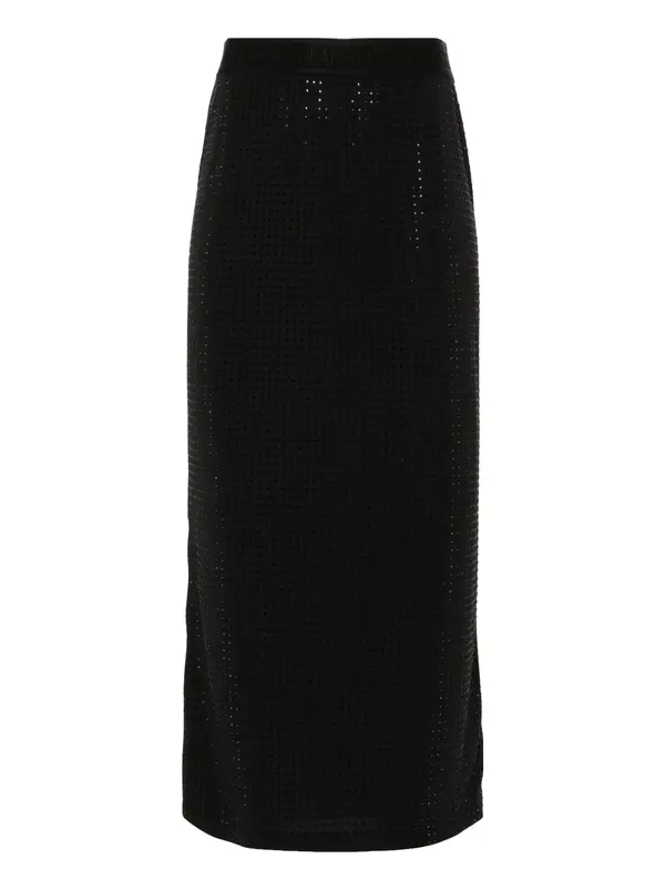 Versace Crystal-embellished Midi Skirt - Black