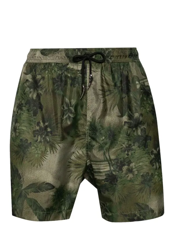 Roberto Cavalli Tiger Tooth Camouflage Swim Shorts - Green