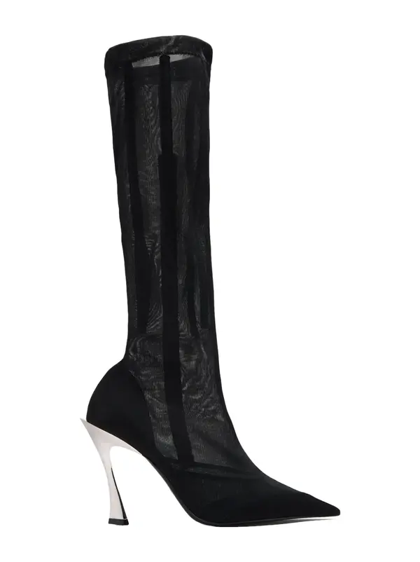 MUGLER Fang 95mm Mesh Boots - Black