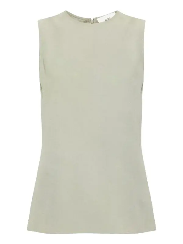 Ami Crepe Tank Top - Green