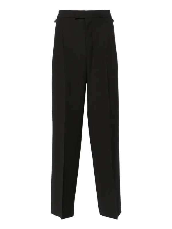 Ami Straight-leg Twill Trousers - Black