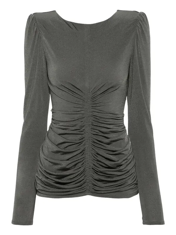 Givenchy Ruched Long-sleeve Top - Grey