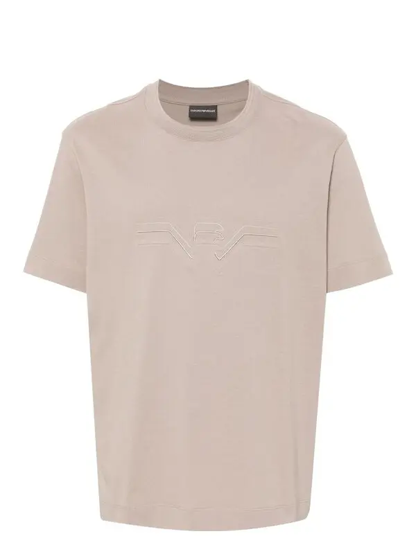 Emporio Armani Logo-embossed Cotton T-shirt - Grey