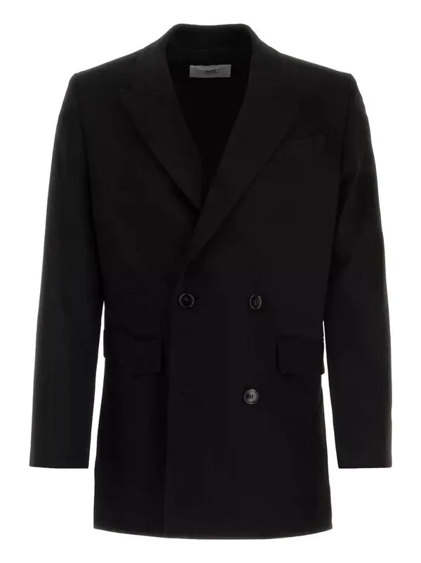 Ami Double-breasted Virgin Wool Blazer - Black