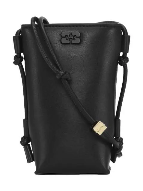 GANNI Leather Crossbody Bag - Black