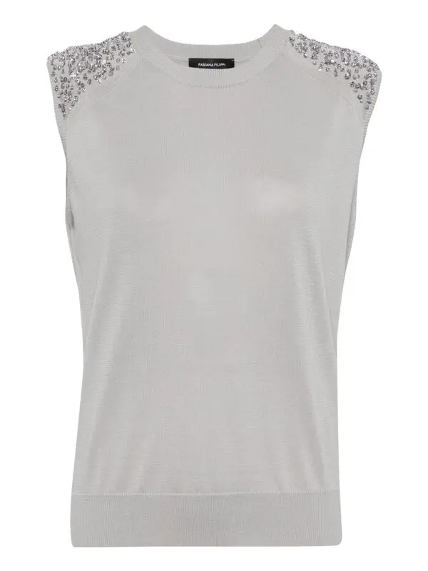 Fabiana Filippi Sequin-embellished Knit Top - Grey