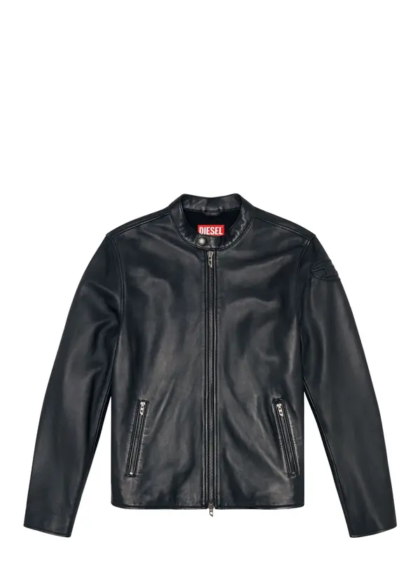 Diesel L-carver Leather Jacket - Black
