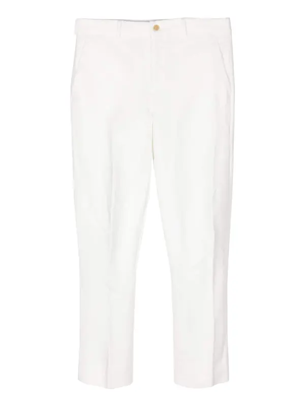 BLACK COMME DES GARÇONS Cropped Slim-cut Trousers - White